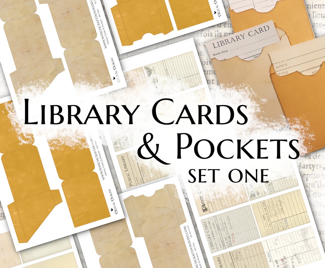 Library Cards & Pockets Set One DI-10173 Printable - Etsy