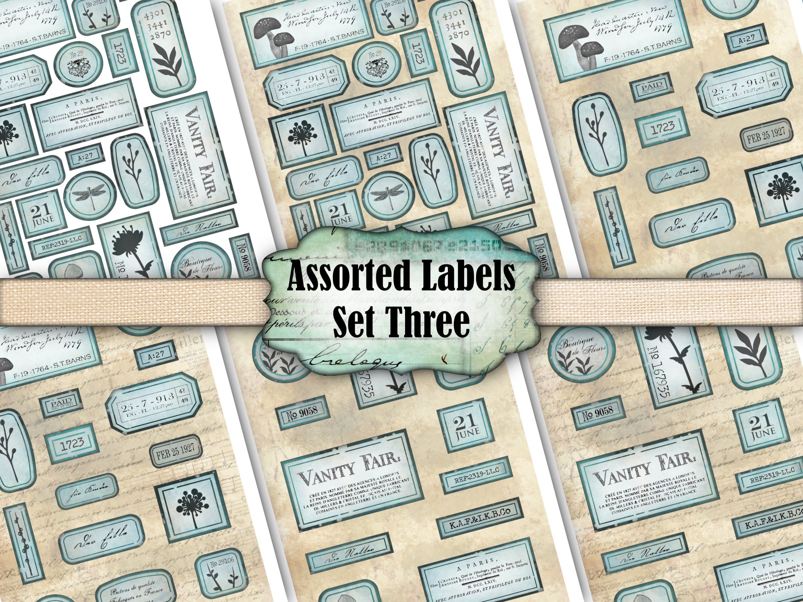 Assorted Labels - Set Three - DI-10185 - Printable Digital Download - Etsy