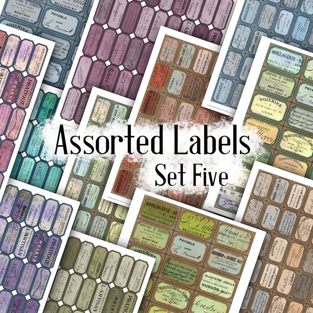 Assorted Labels - Set Five - DI-10223 - Printable Digital Download - Etsy