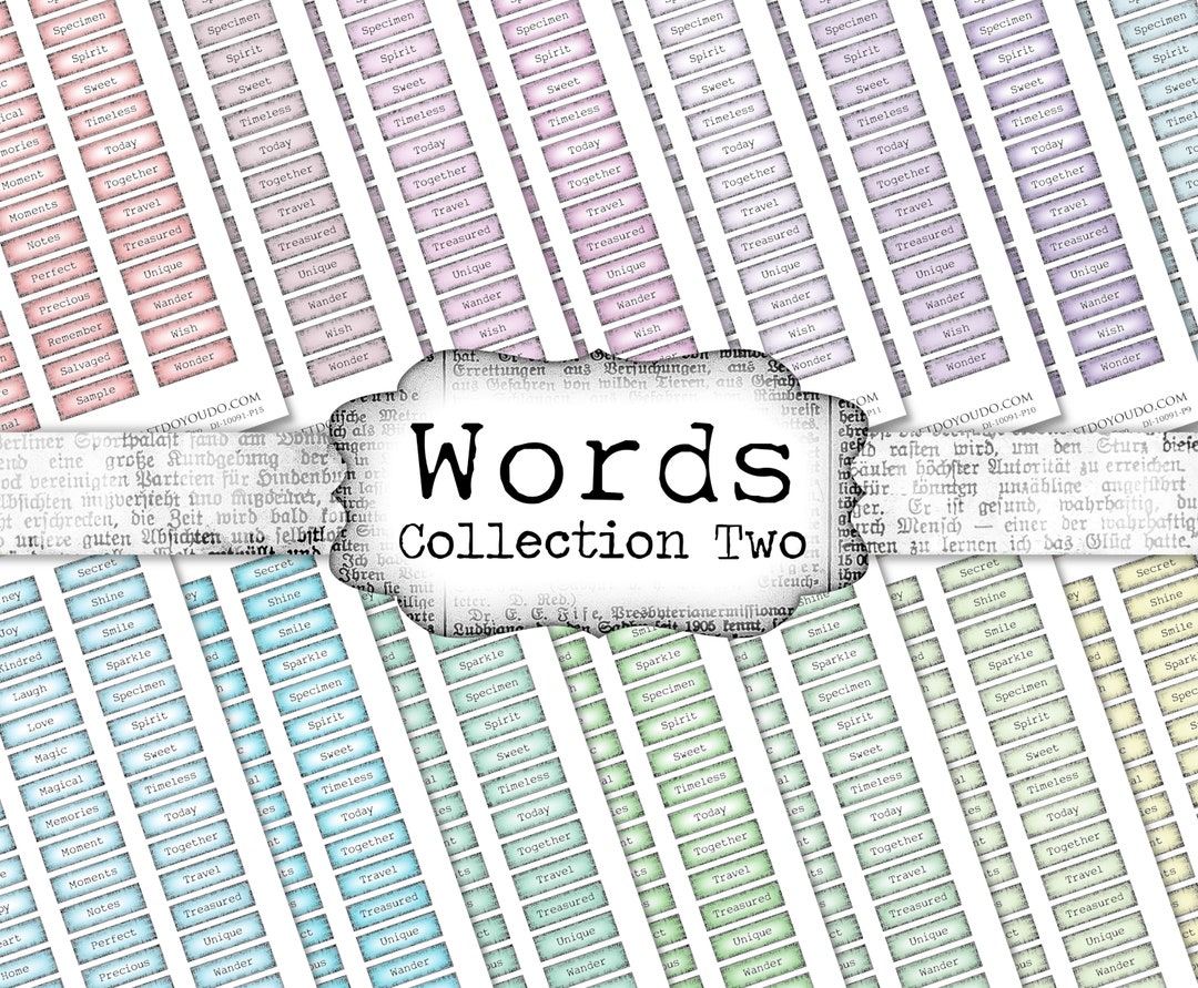 Words - Collection Two - DI-10091 - Printable Digital Download - Etsy