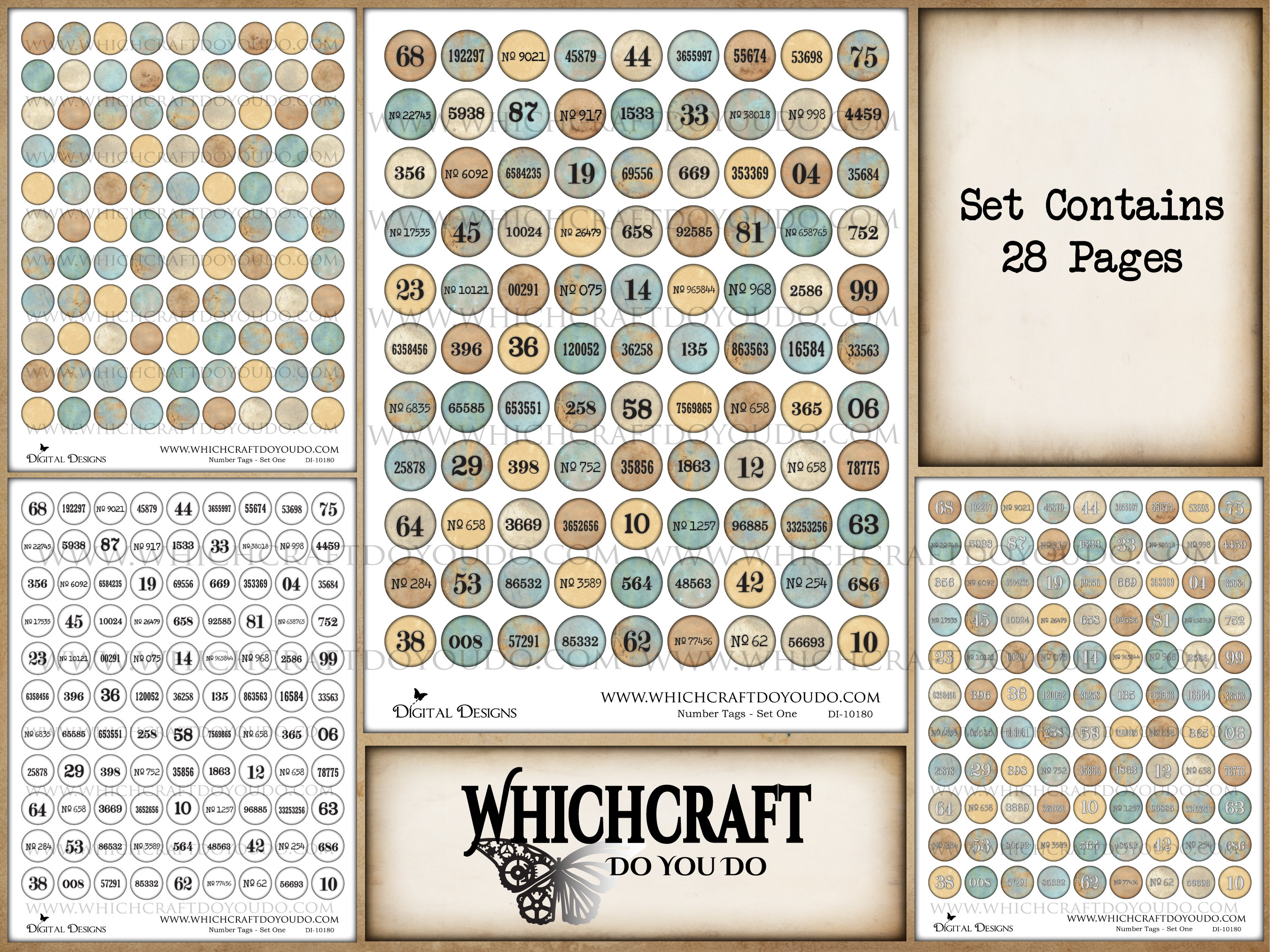 Number Tags - Set One - DI-10180 - Printable Digital Download - Etsy