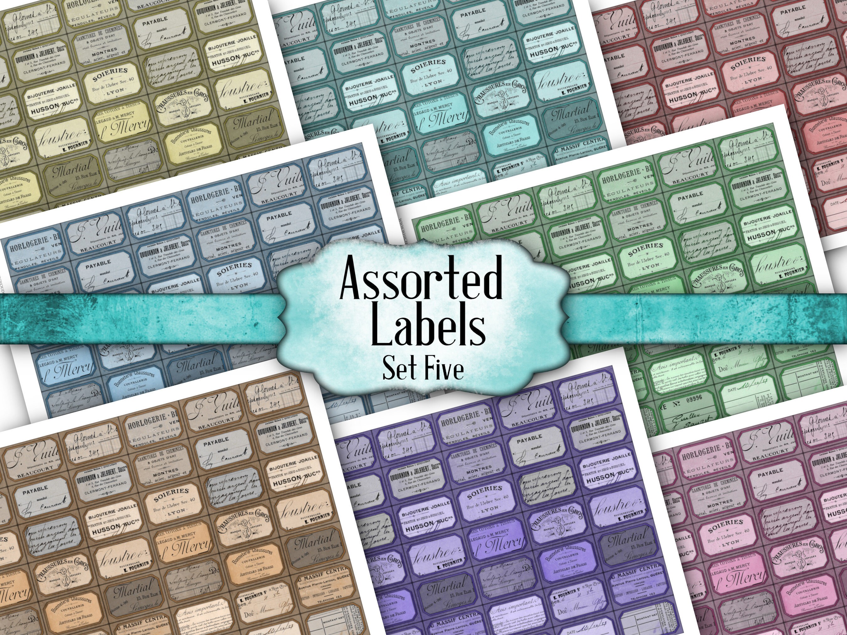 Assorted Labels Set Five DI-10223 Printable Digital Download - Etsy