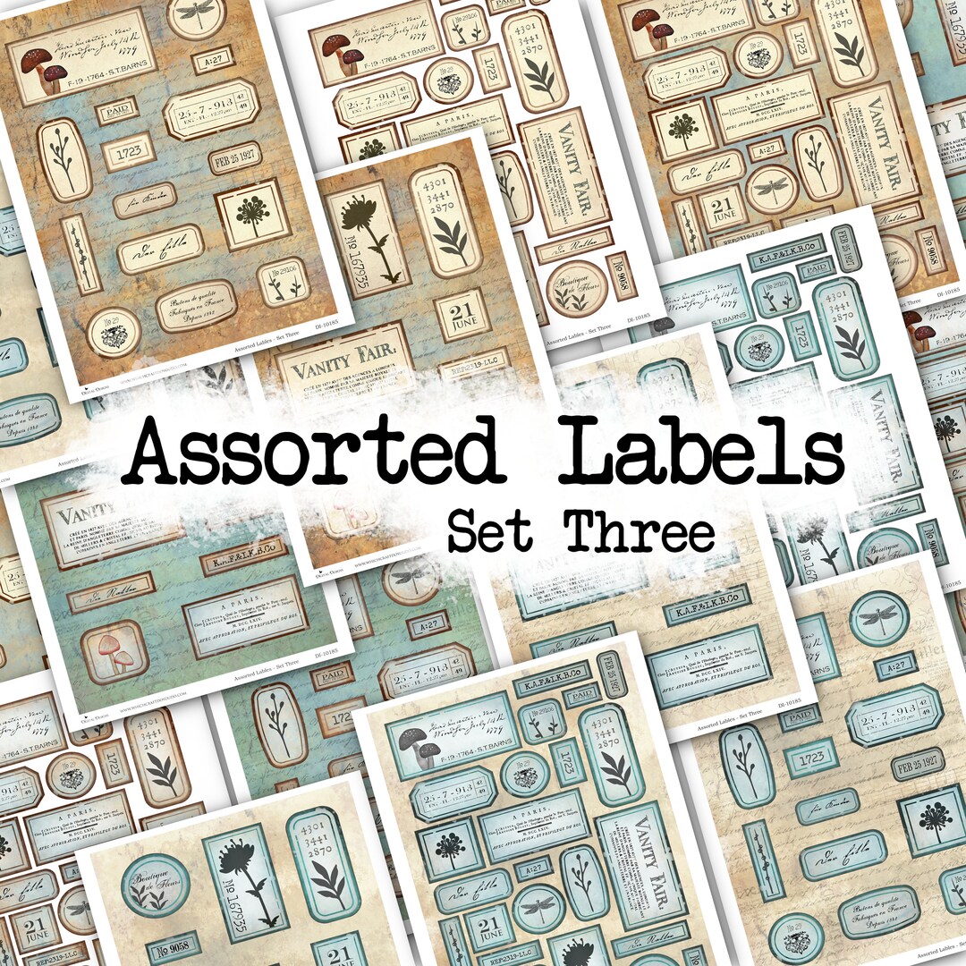 Assorted Labels - Set Three - DI-10185 - Printable Digital Download - Etsy
