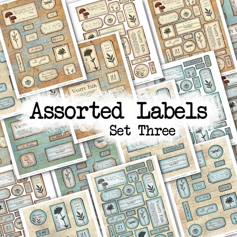 Assorted Labels - Set Three - DI-10185 - Printable Digital Download - Etsy