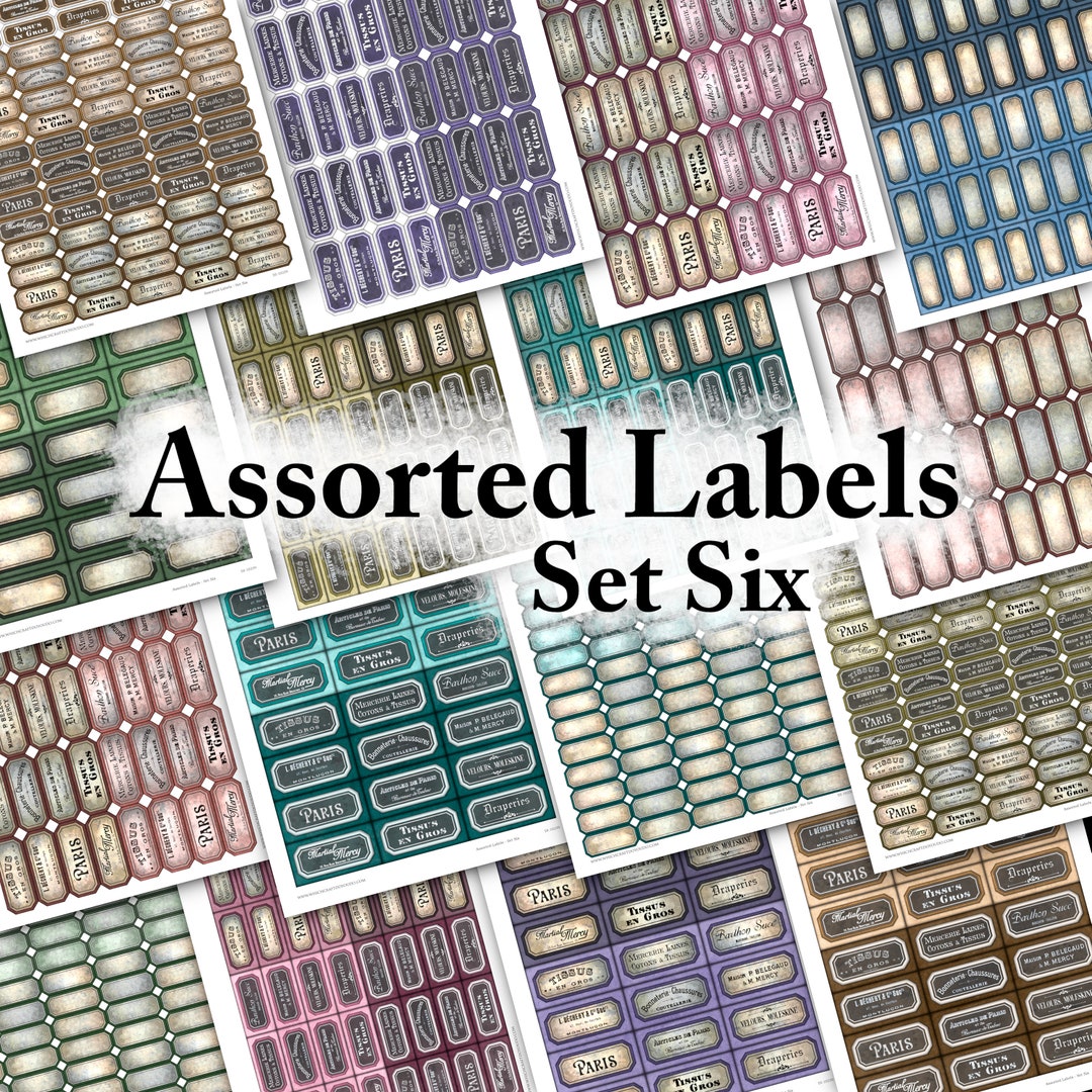 Assorted Labels - Set Six - DI-10239 - Printable Digital Download - Etsy