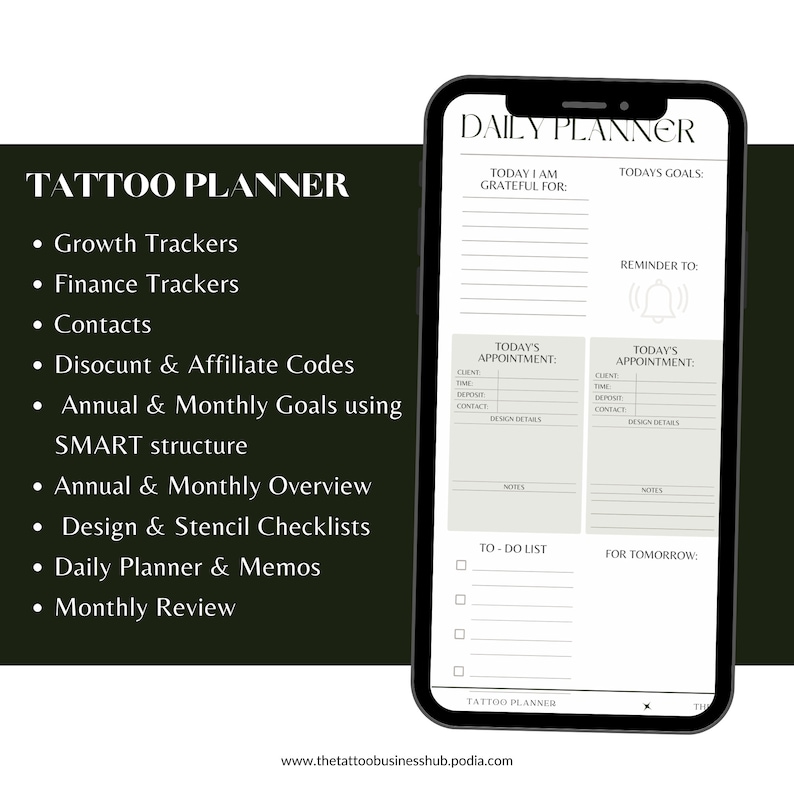 Digital, Printable Tattoo Artist's Planner - Etsy