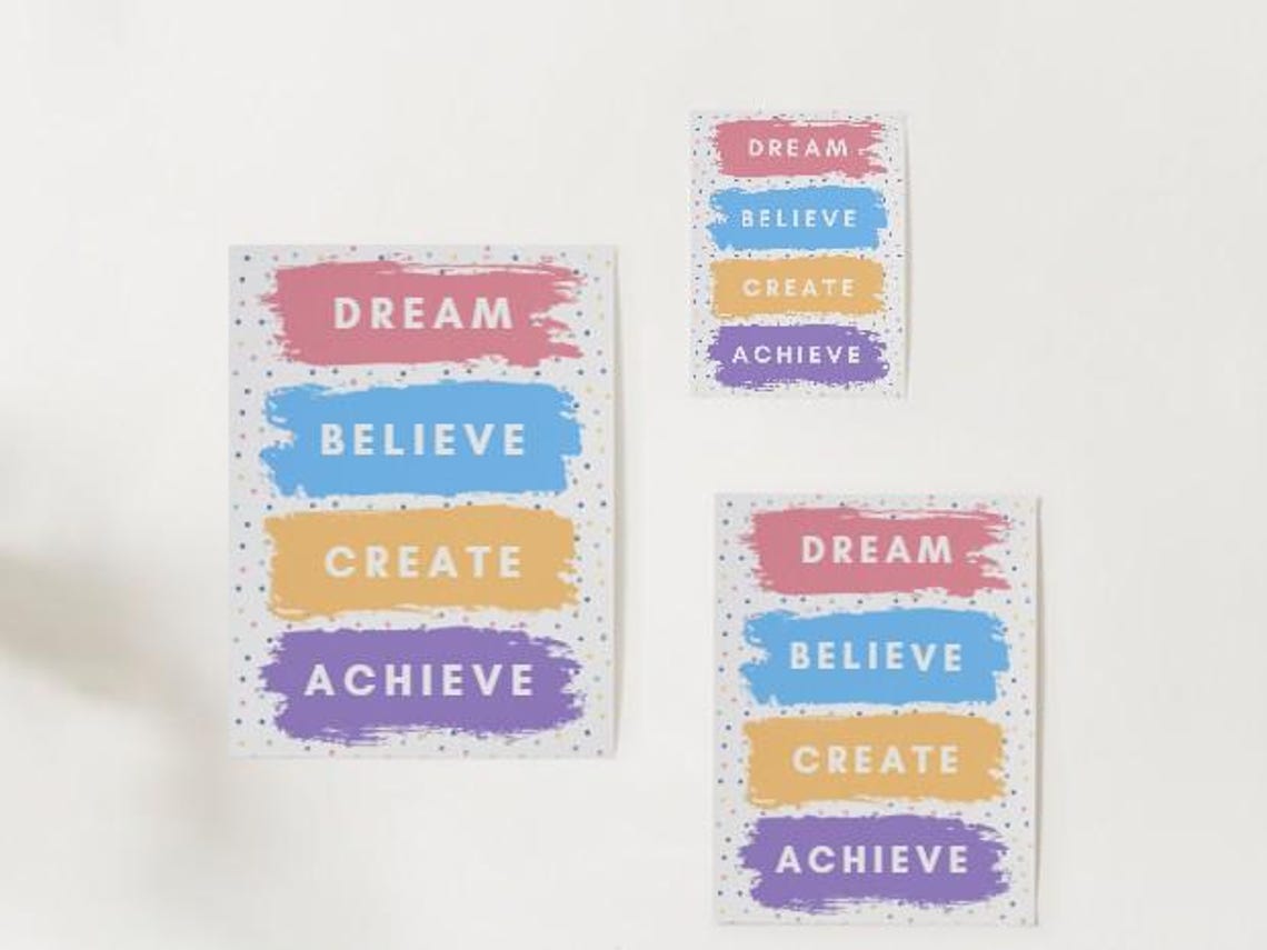 Polka Dot Classroom Motivational Posters (digital Download, PDF Set of ...
