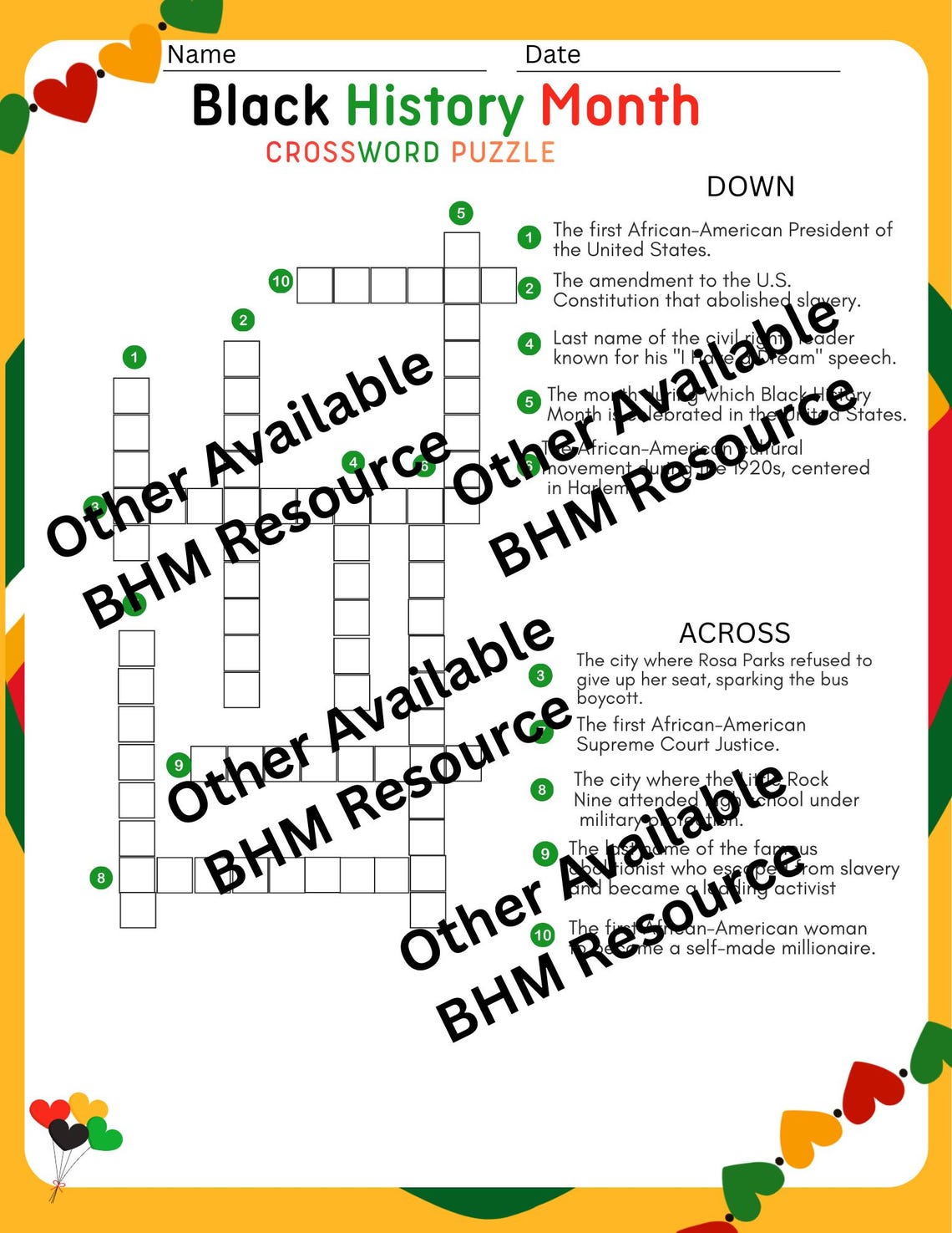 Black History Month Word Search | Educational Activity (digital ...