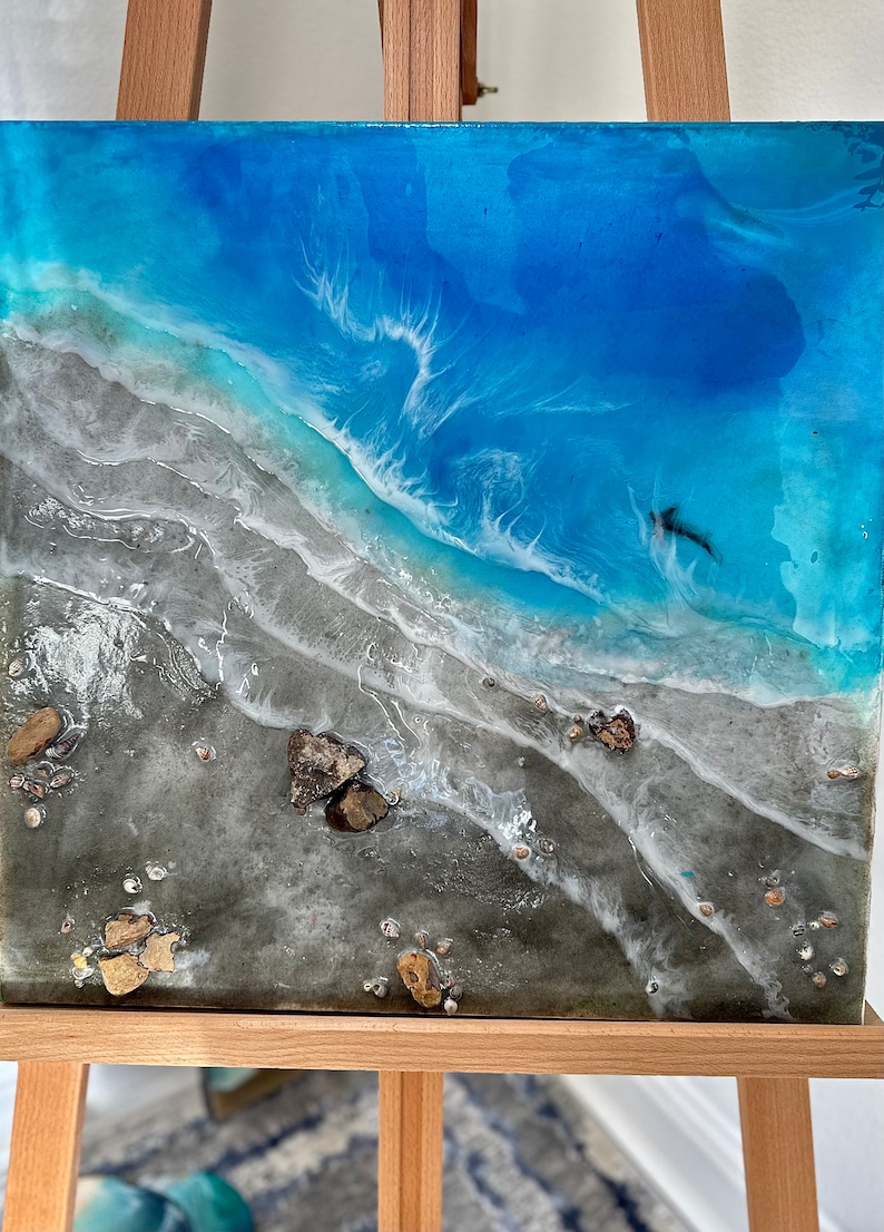 Resin Art, Ocean Waves, Ocean Art, Ocean Painting, Ocean Resin Painting ...