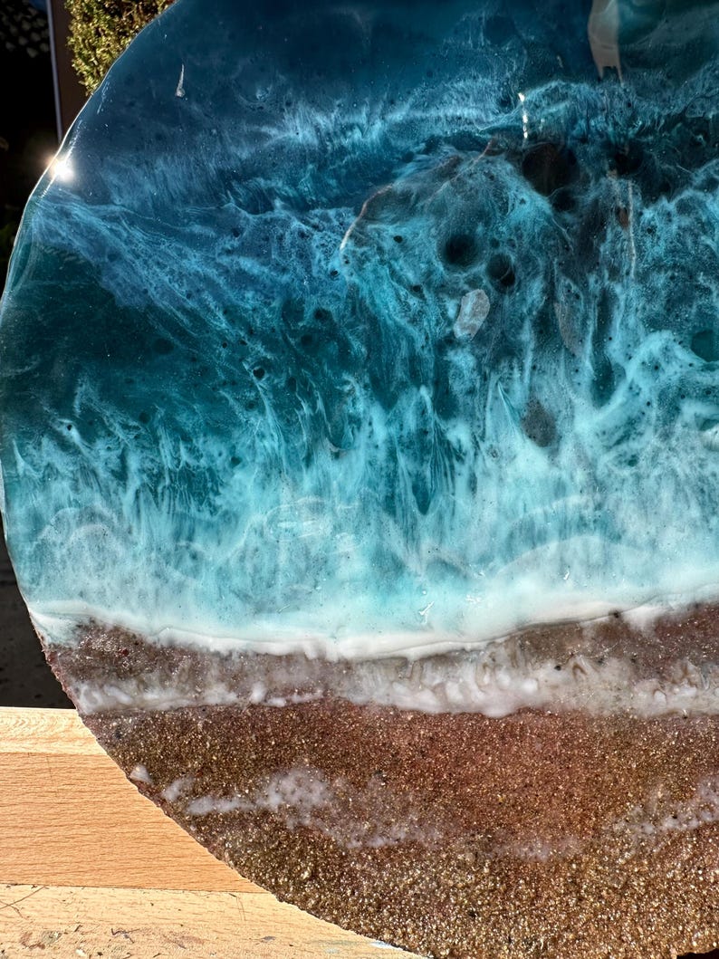 12x12 Circle Original Art Ocean Fusion - Etsy
