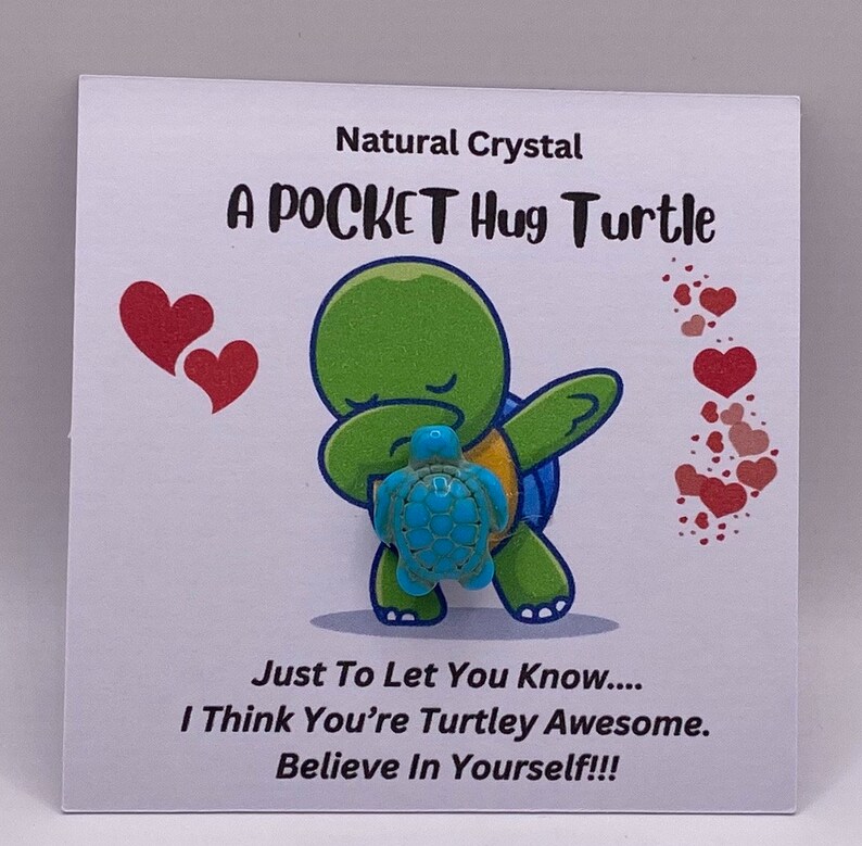 Pocket Hug, Turtle, Crystal, Love, Care, Get Well, Gift, Missing You ...