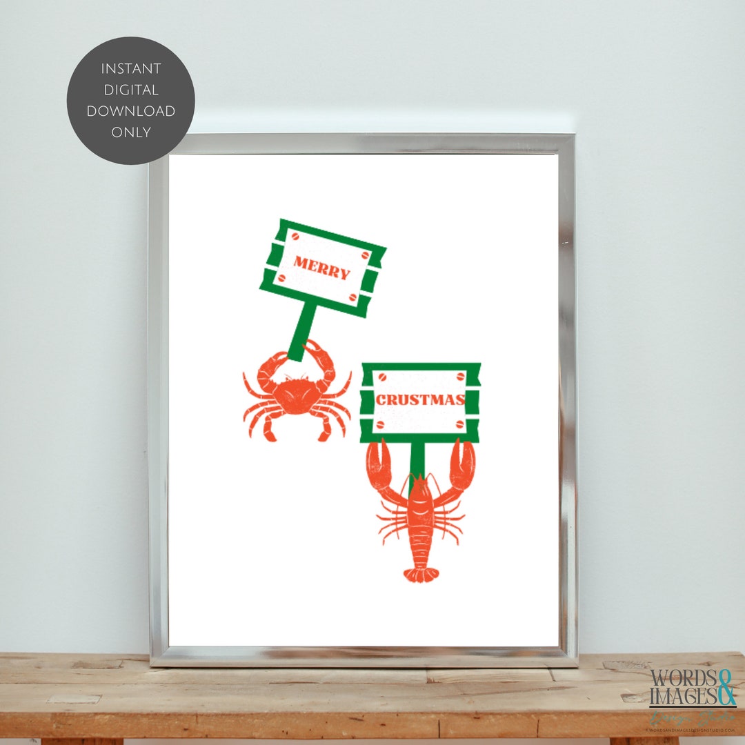 Crustaceancore Christmas Crab & Lobster Merry Crustmas - Etsy