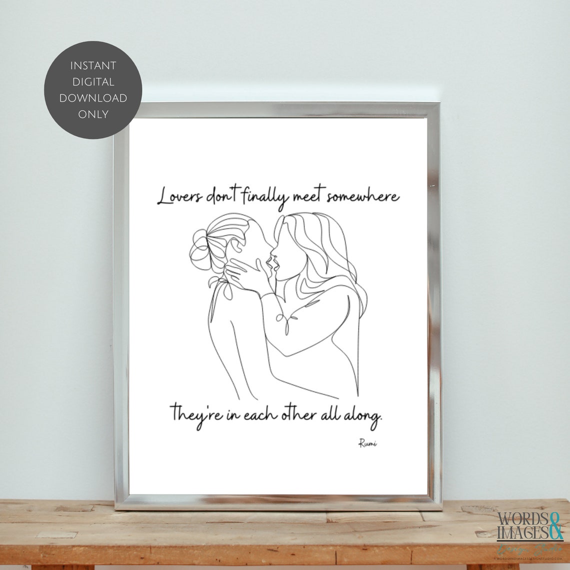Rumi Quote, Rumi Poetry, Lesbian Art, LGBT Art, Art for Lovers, Rumi ...