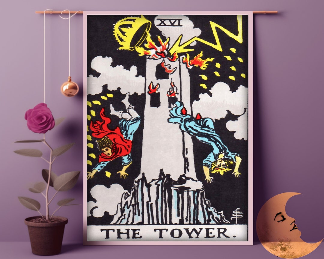 The Tower - XVI - Rider Waite Smith Tarot Card Posters - Etsy