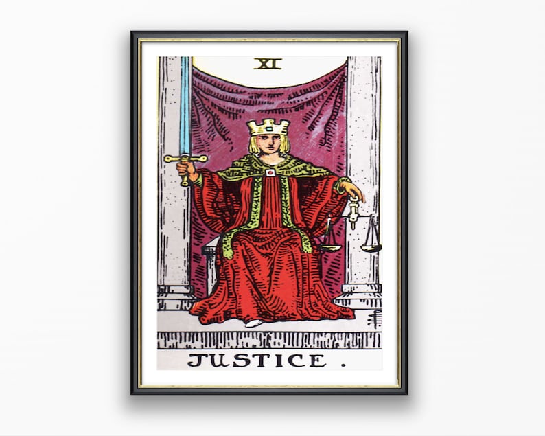 Justice - XI - Rider Waite Smith Tarot Card Posters - Etsy