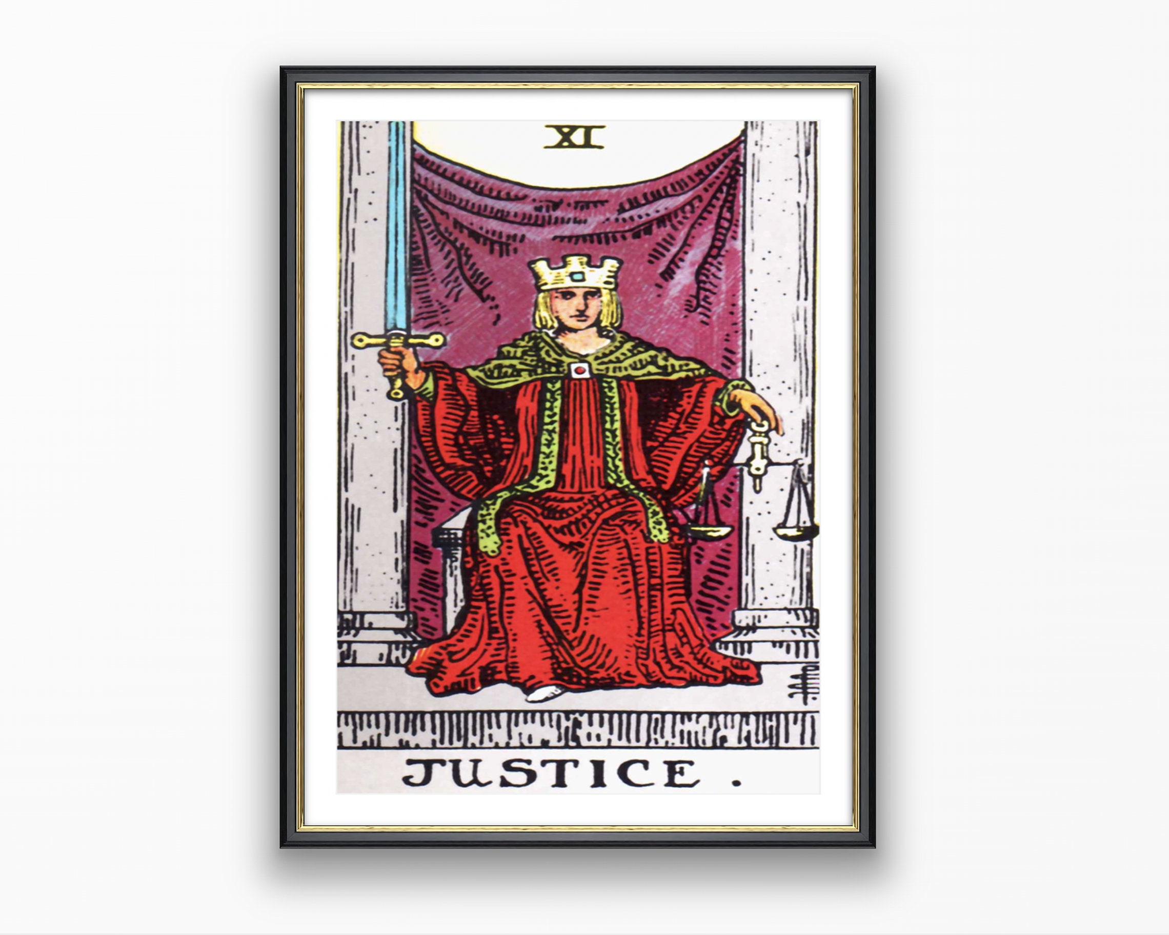 Justice - XI - Rider Waite Smith Tarot Card Posters - Etsy