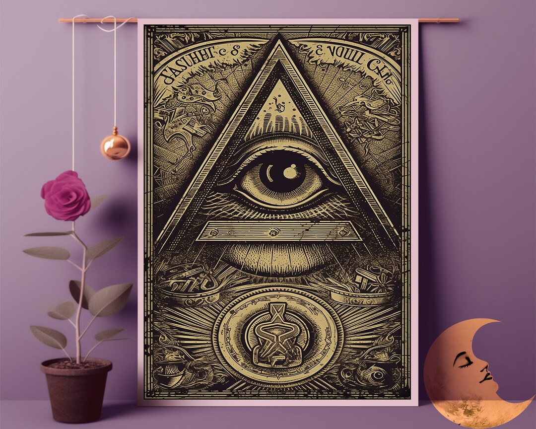 All-seeing-eye Poster Vintage Parchment Style - Etsy