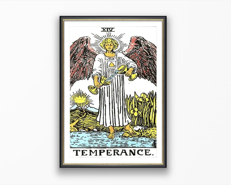 Temperance - XIV - Rider Waite Smith Tarot Card Posters - Etsy