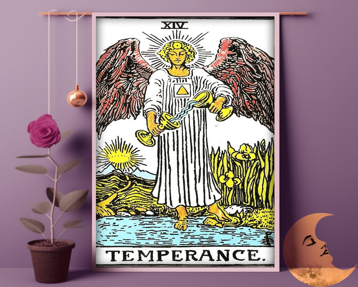 Temperance - XIV - Rider Waite Smith Tarot Card Posters - Etsy