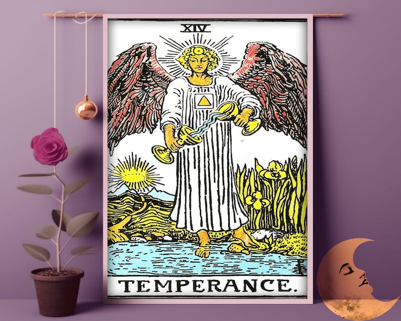 Temperance - XIV - Rider Waite Smith Tarot Card Posters - Etsy
