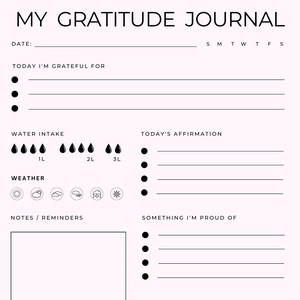 My Gratitude Journal, One Page Gratitude Journal, Simple Gratitude ...