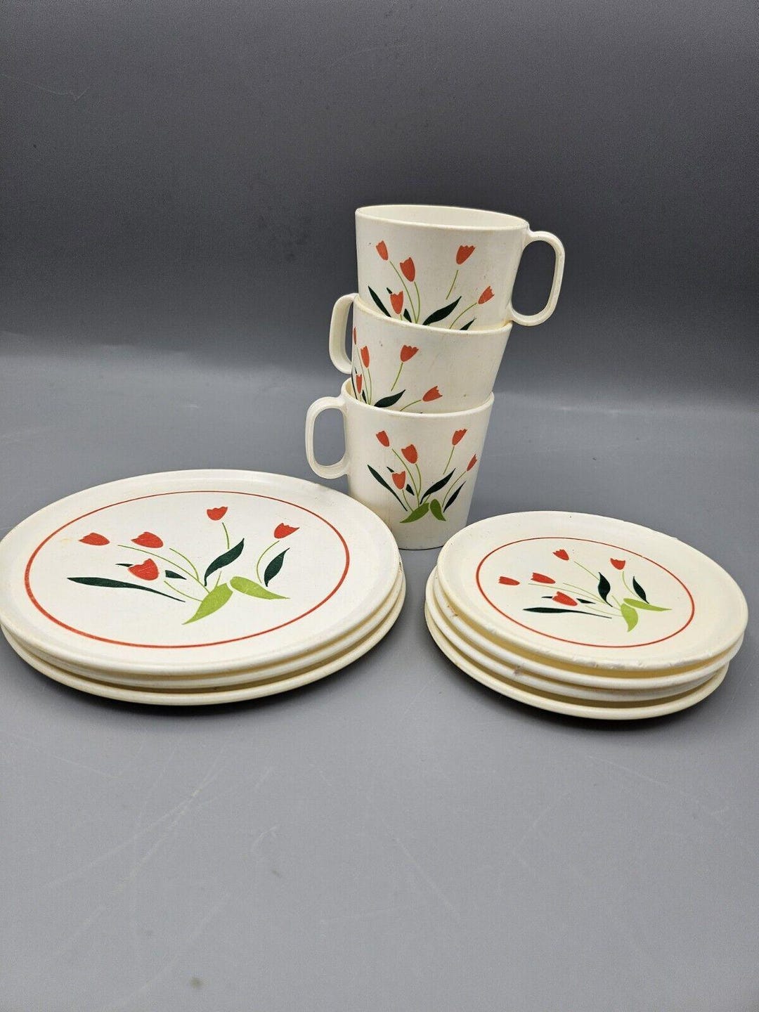 Vtg Toy Tulip Tea Set Chilton Globe Inc. Children's Plastic Play Dishes ...