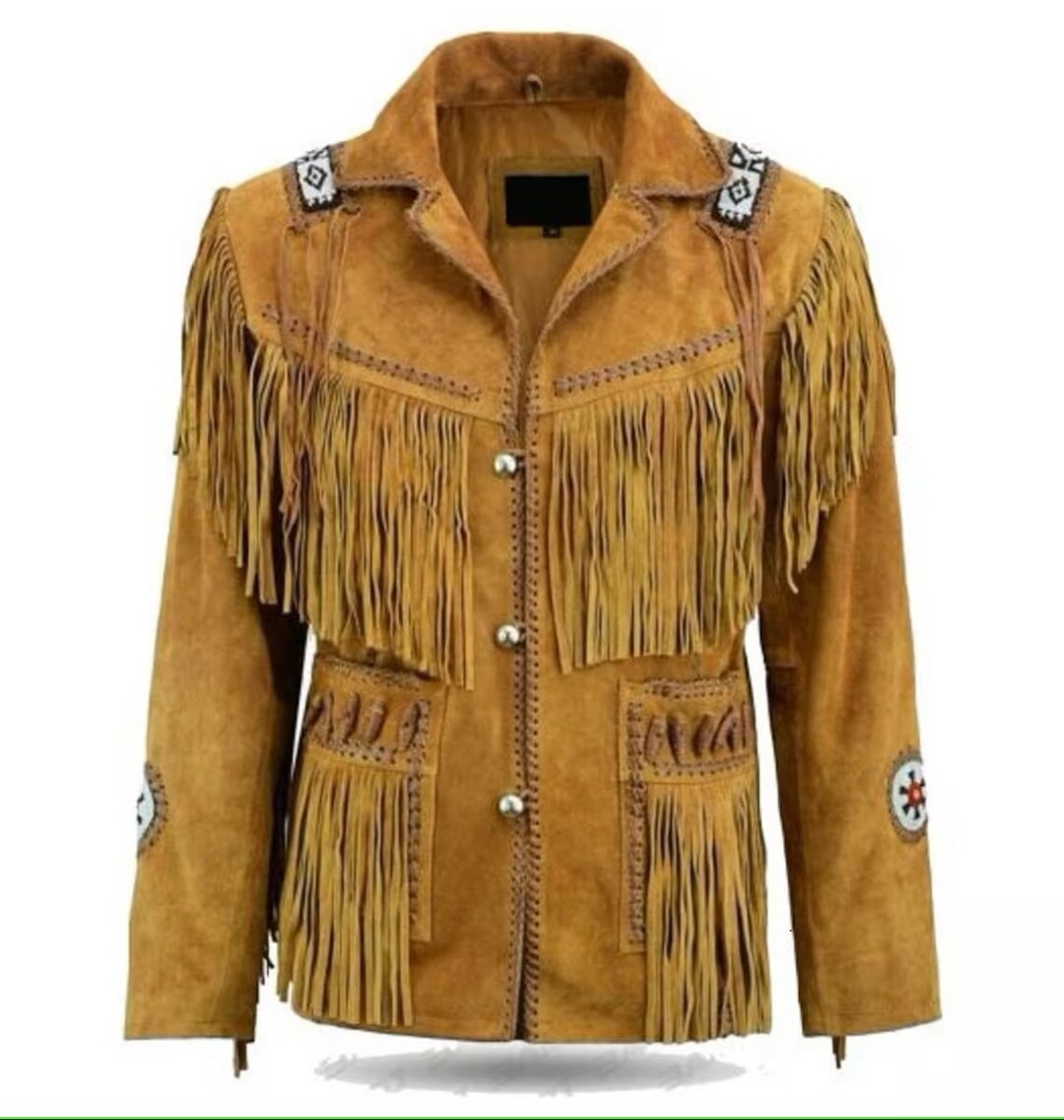 Men's Traditional Native Brown Classic Suede Leather Western Jacket ...