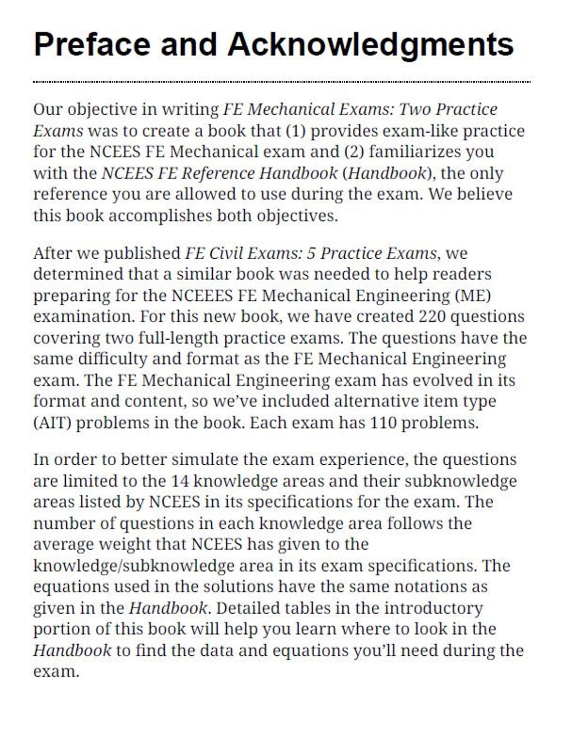FE Mechanical Exams Ebook―two Full Practice Exams With Step-by-step ...