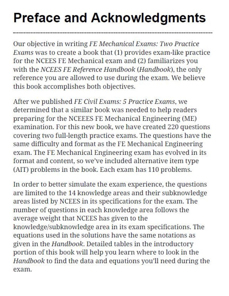 FE Mechanical Exams Ebook―two Full Practice Exams With Step-by-step ...