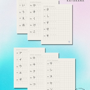Beginner Japanese Hiragana and Katakana Practice Sheets - Printable PDF ...