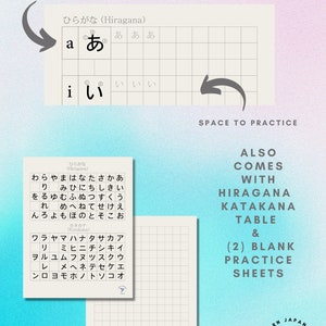 Beginner Japanese Hiragana and Katakana Practice Sheets - Printable PDF ...