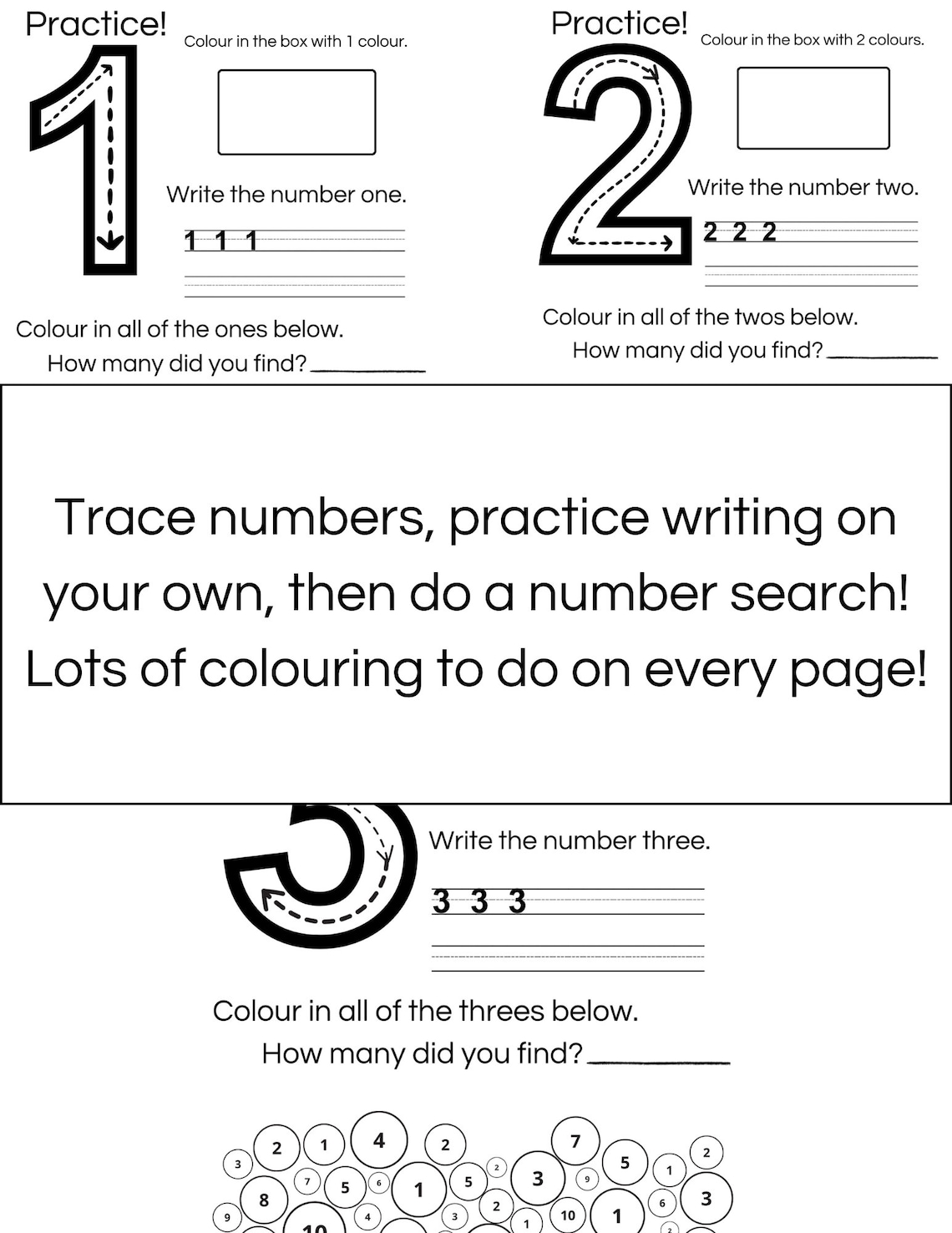 Number Printable Worksheet for Kids - Learning Workbook - Fun - Math ...