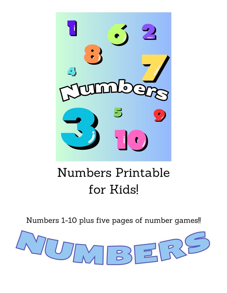 Number Printable Worksheet for Kids - Learning Workbook - Fun - Math ...