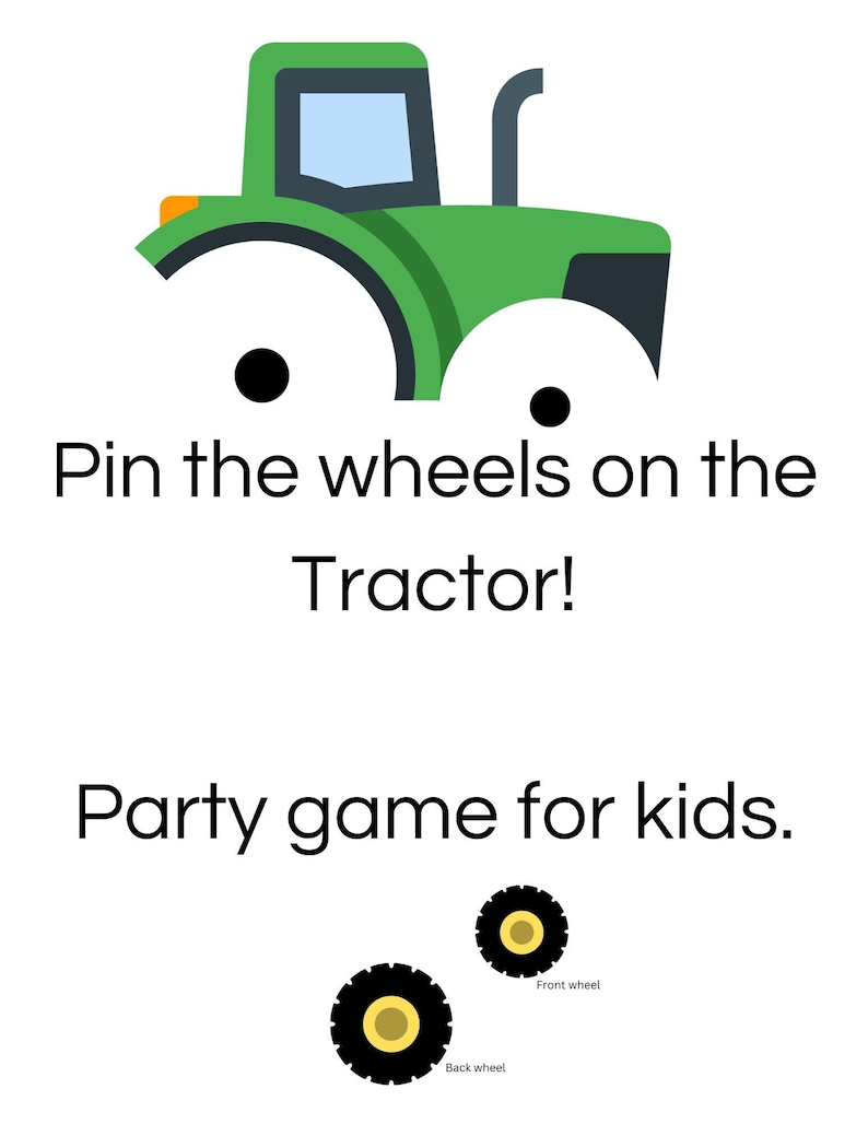Pin the Wheels on the Tractor - Farm Party Game - Fun Kids Game ...