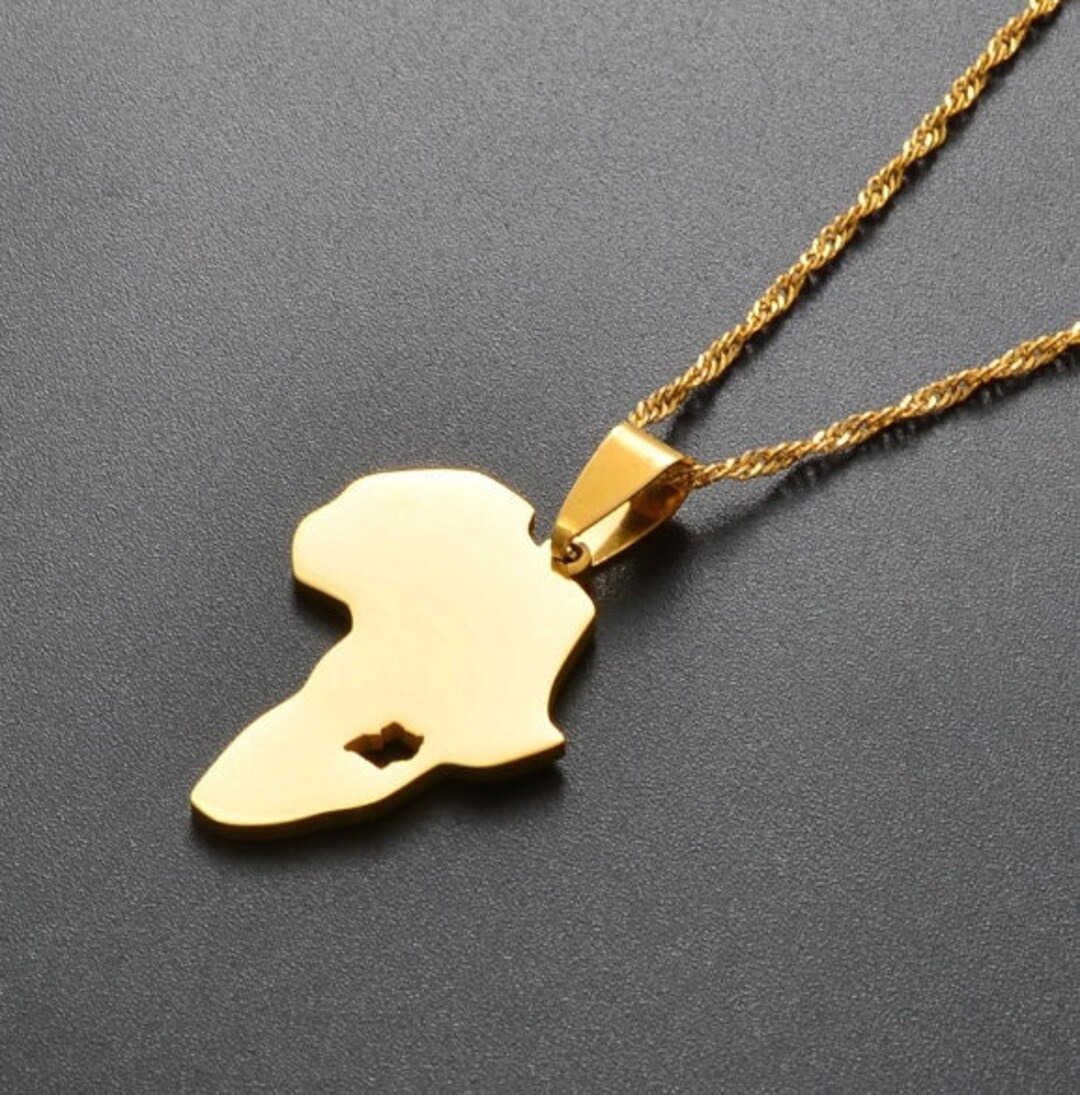 Perfect Gift for Men Women 18K Gold Plated Map of Uganda Pendant ...