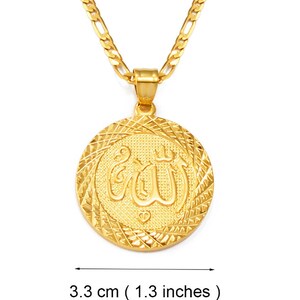 18K Gold Plated Allah Symbol Pendant Necklace Muslim Men Women Jewelry ...