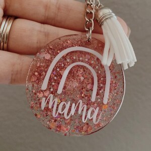 Custom Glitter Acrylic Keychains Glitter Key-chains Mama - Etsy