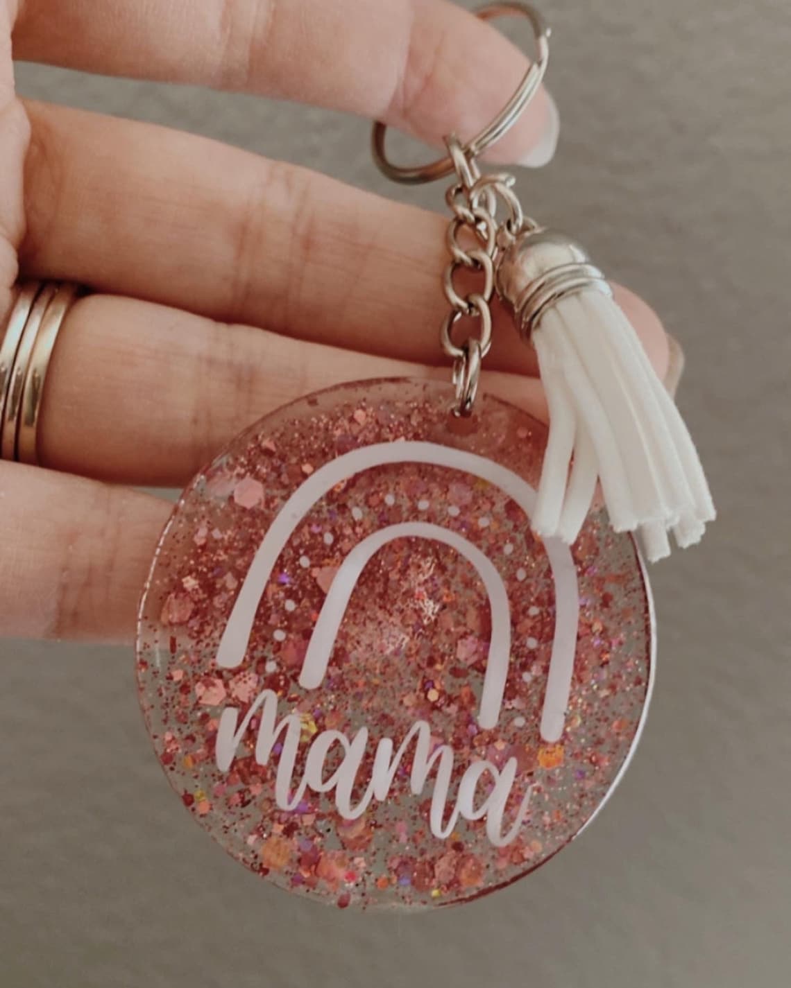 Custom Glitter Acrylic Keychains Glitter Key-chains Mama - Etsy