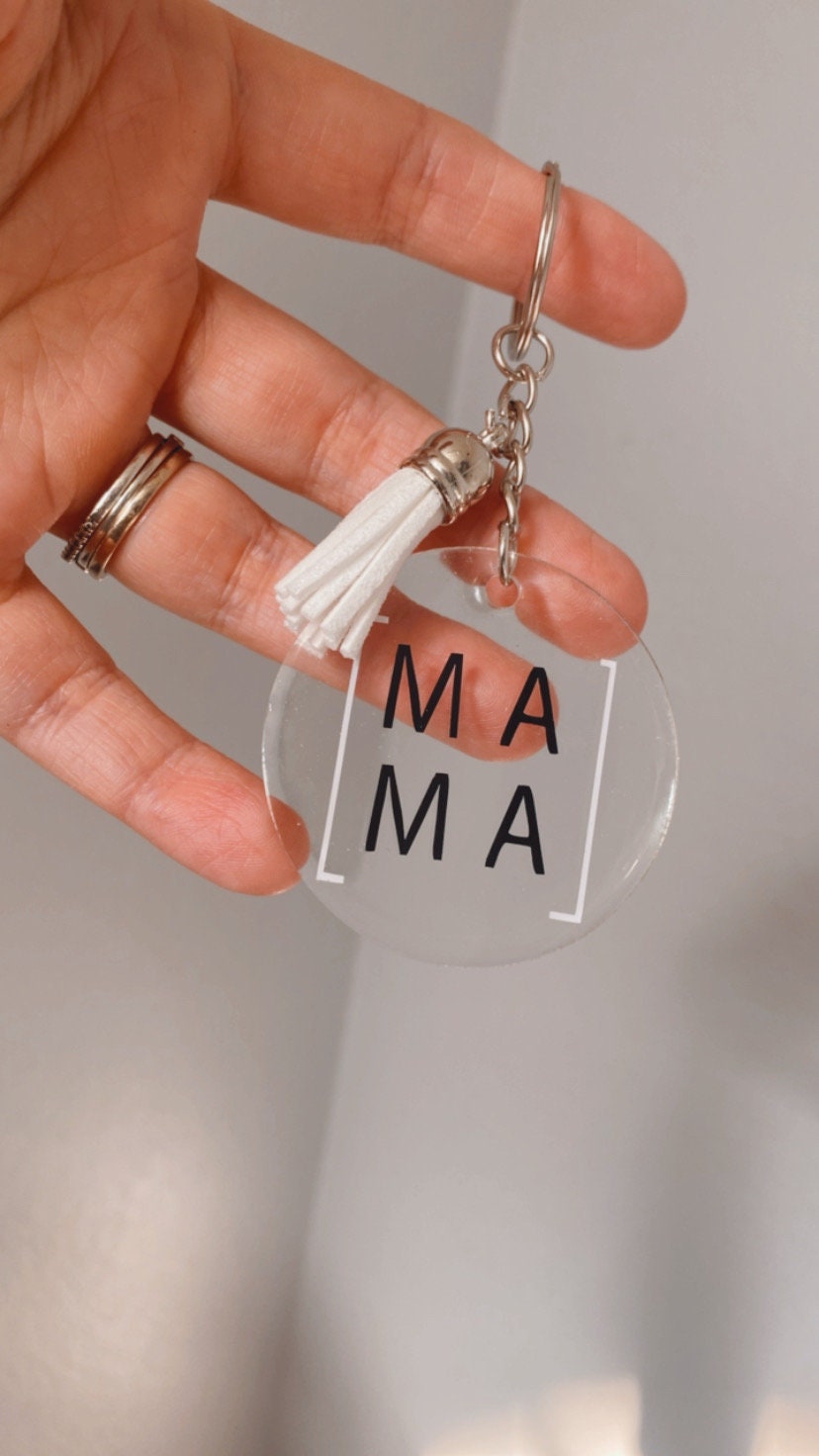 Custom Glitter Acrylic Keychains Glitter Key-chains Mama - Etsy