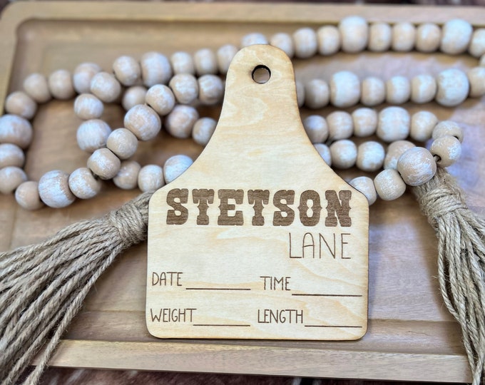 Cow Baby Name Announcement Sign, Bull Horns Wood Birth Announcement ...