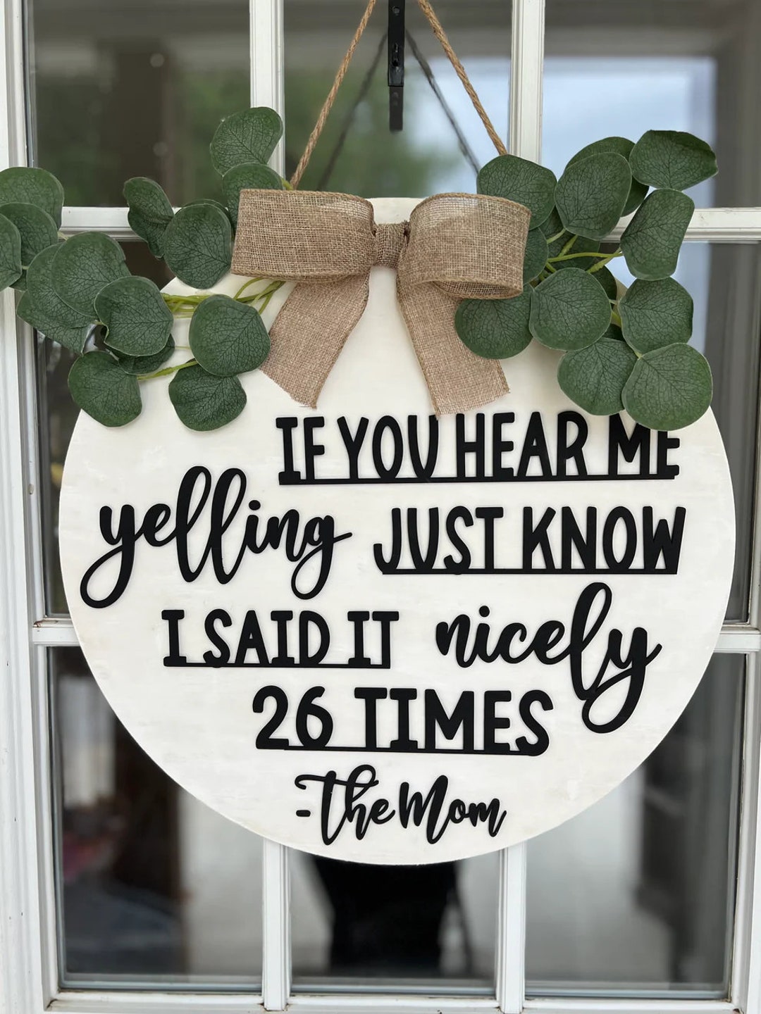 Funny Mom Quote Door Hanger Sign: Parenting Humor Home Decor - Etsy