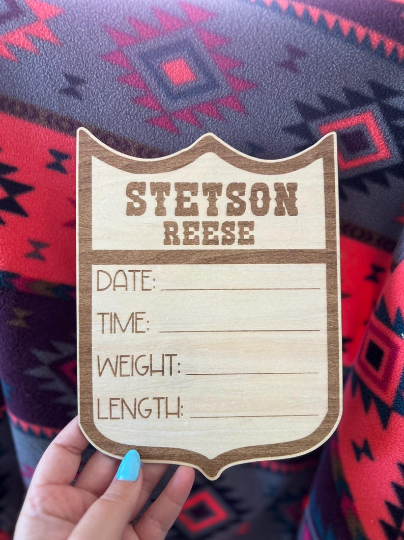 Rodeo Name Sign, Baby Name Sign, Hospital Sign, Birth Stats, Western ...