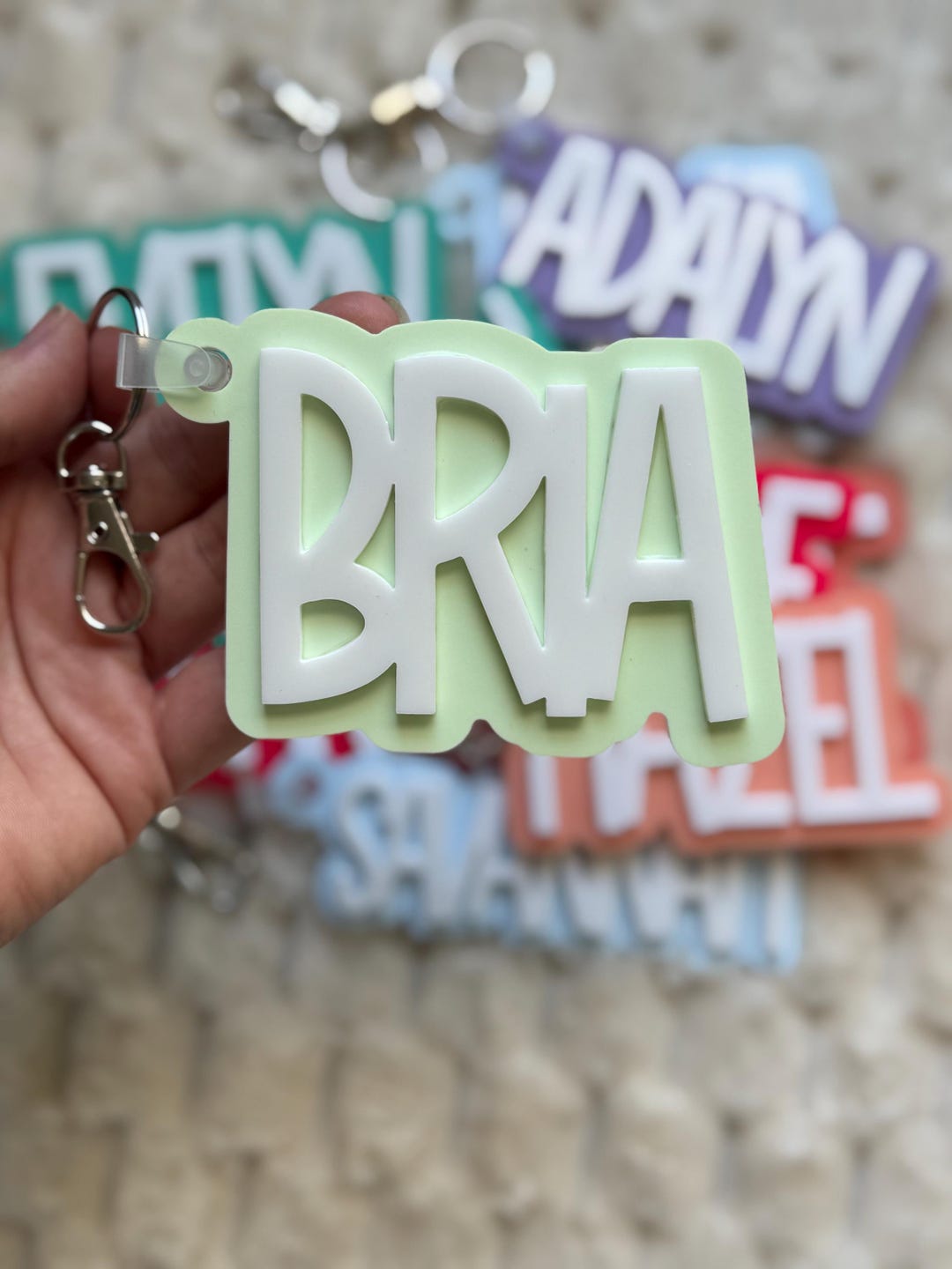 Custom Acrylic Name Keychain: Personalized Backpack or Diaper Bag Tag ...