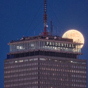 Boston Super Moon Photo Print - Wall Art Photo Print - Cityscape ...