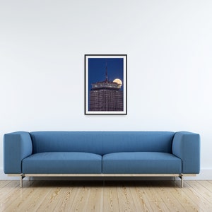 Boston Super Moon Photo Print - Wall Art Photo Print - Cityscape ...