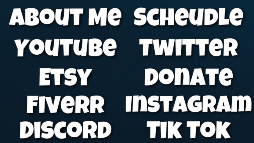 Bold Basic Transparent PNG Twitch Panels. Easy Afforadable Panels to ...
