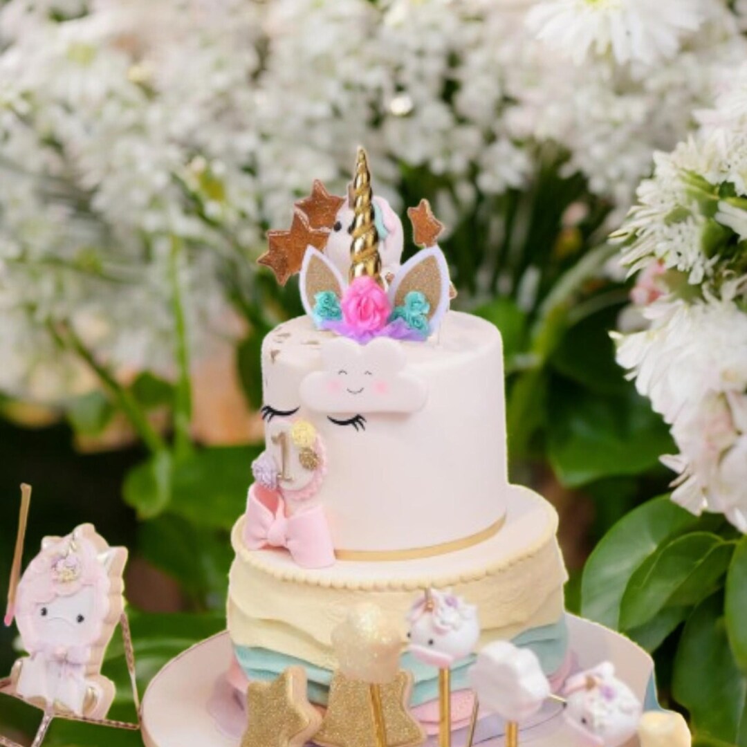 Unicorn Cake Topper,handmade Party Cake Decoration Supplies With ...