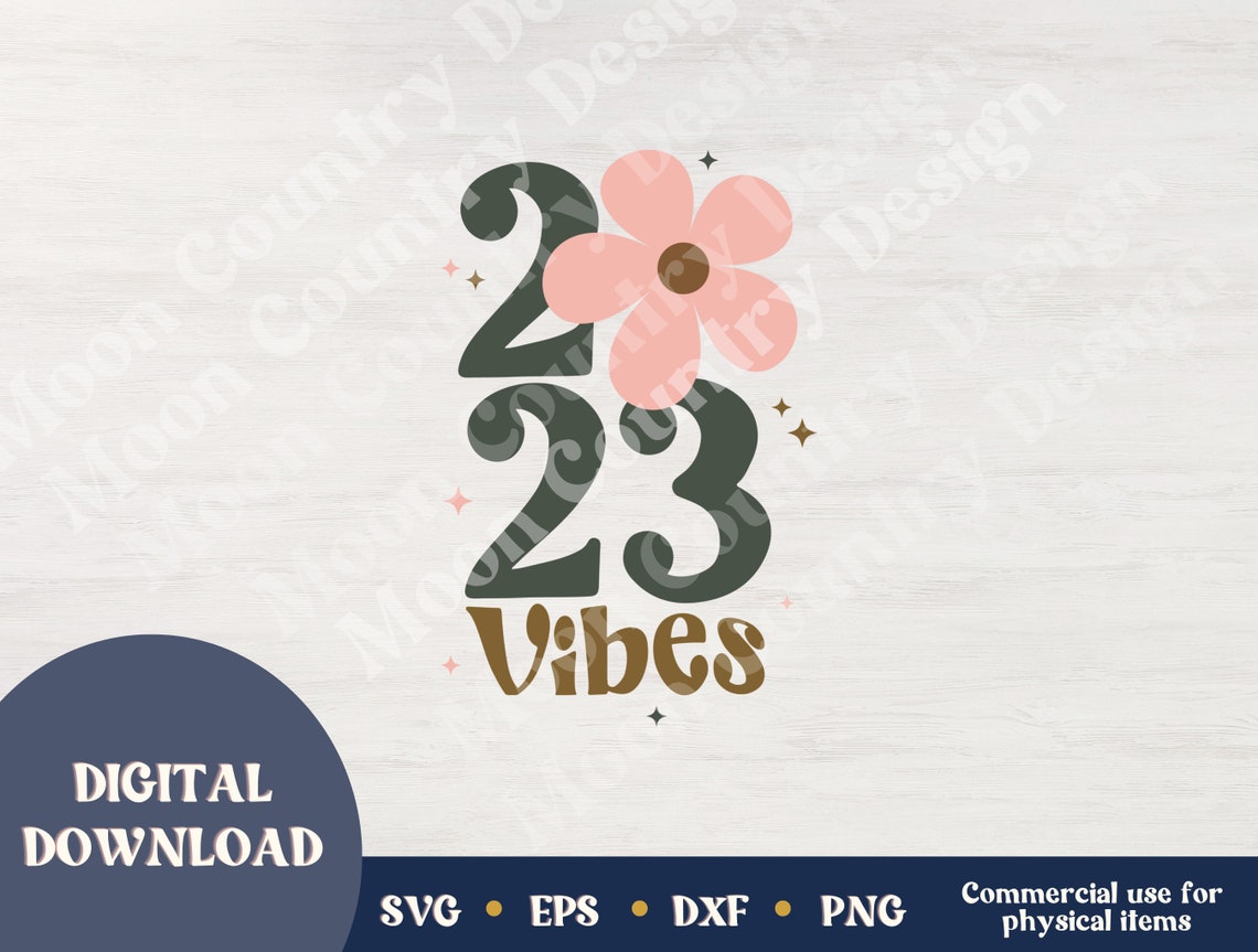 2023 Vibes SVG Cut File Retro New Year Kid Svg New Years Eve - Etsy