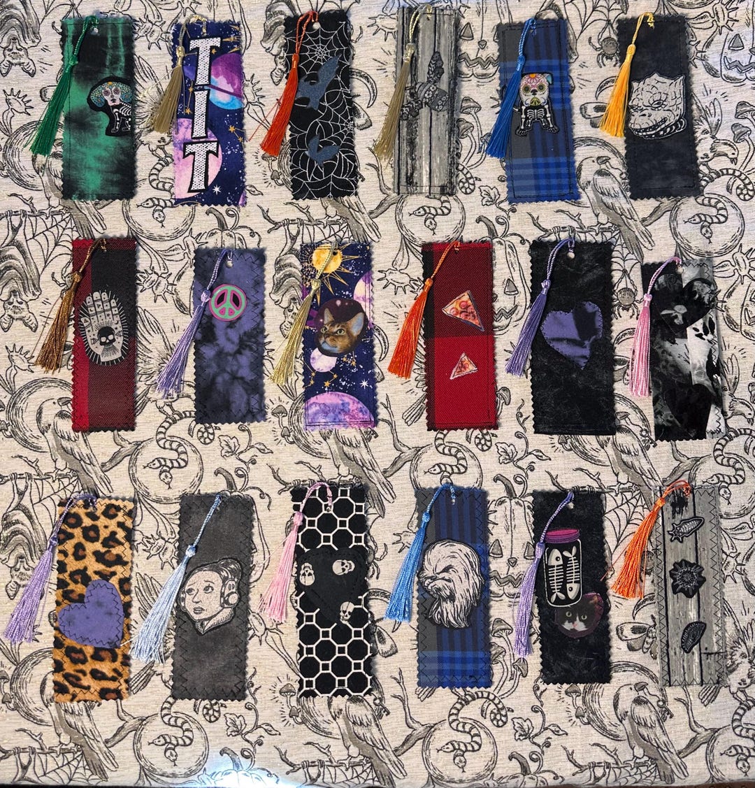 Upcycled Bookmarks (made of Recycled Greeting Cards and Fabric Scraps ...