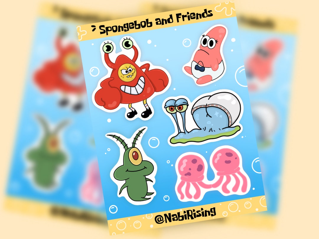 Spongebob Squarepants Sticker Sheet/ Spongebob and Friends / Patrick ...